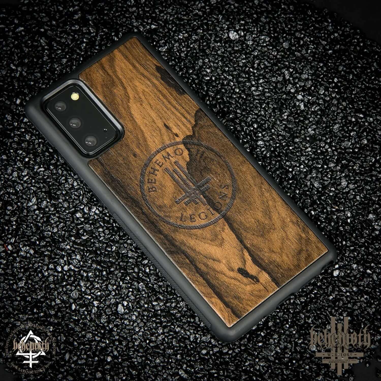 Samsung Galaxy Note 20 case, wooden finishing and 'Legions' logo